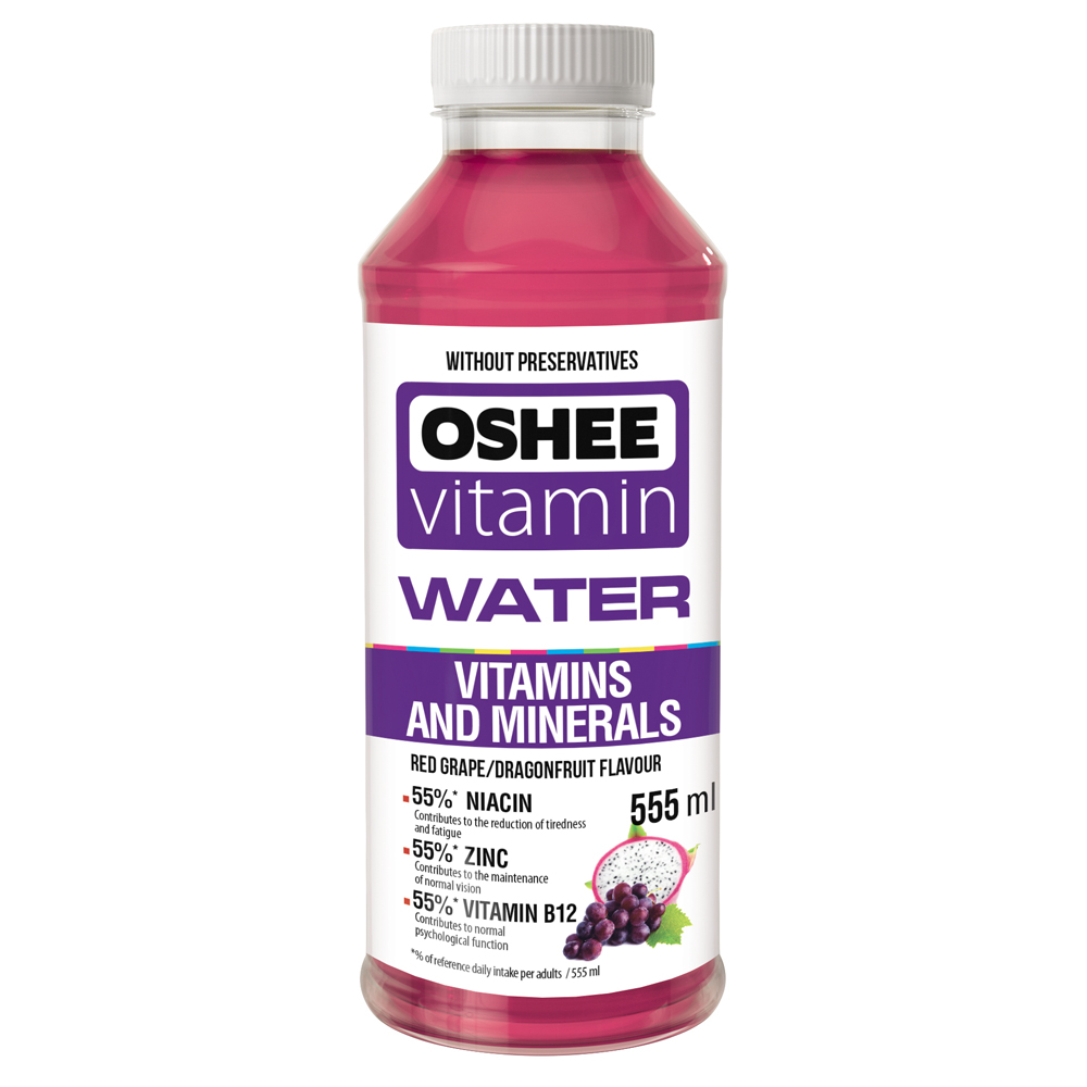 Oshee Vitamin Water Red Grape & Dragonfruit 555ml | Pharmacy and More